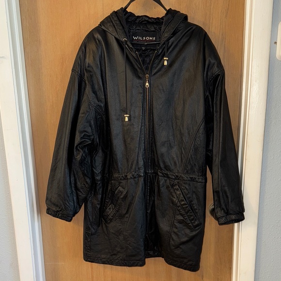 Wilson | Jackets & Coats | Vintage Wilson Black Quilted Leather Jacket ...